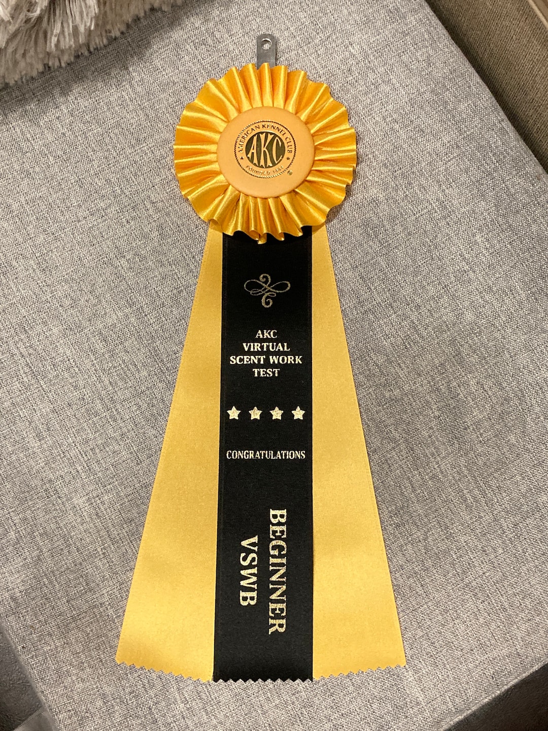 AKC Virtual Scent Work Title Ribbon Rosette - Beginner, Intermediate ...