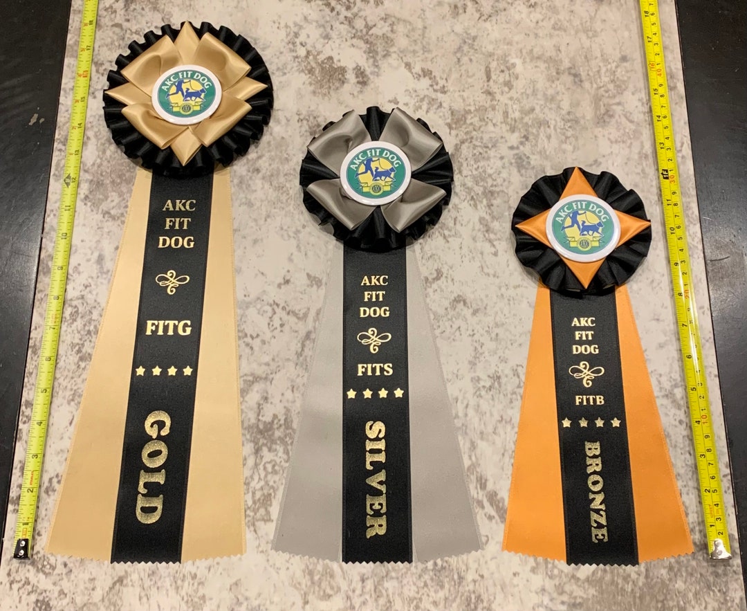 AKC Fit Dog Title Ribbons Bronze, Silver, Gold - Etsy