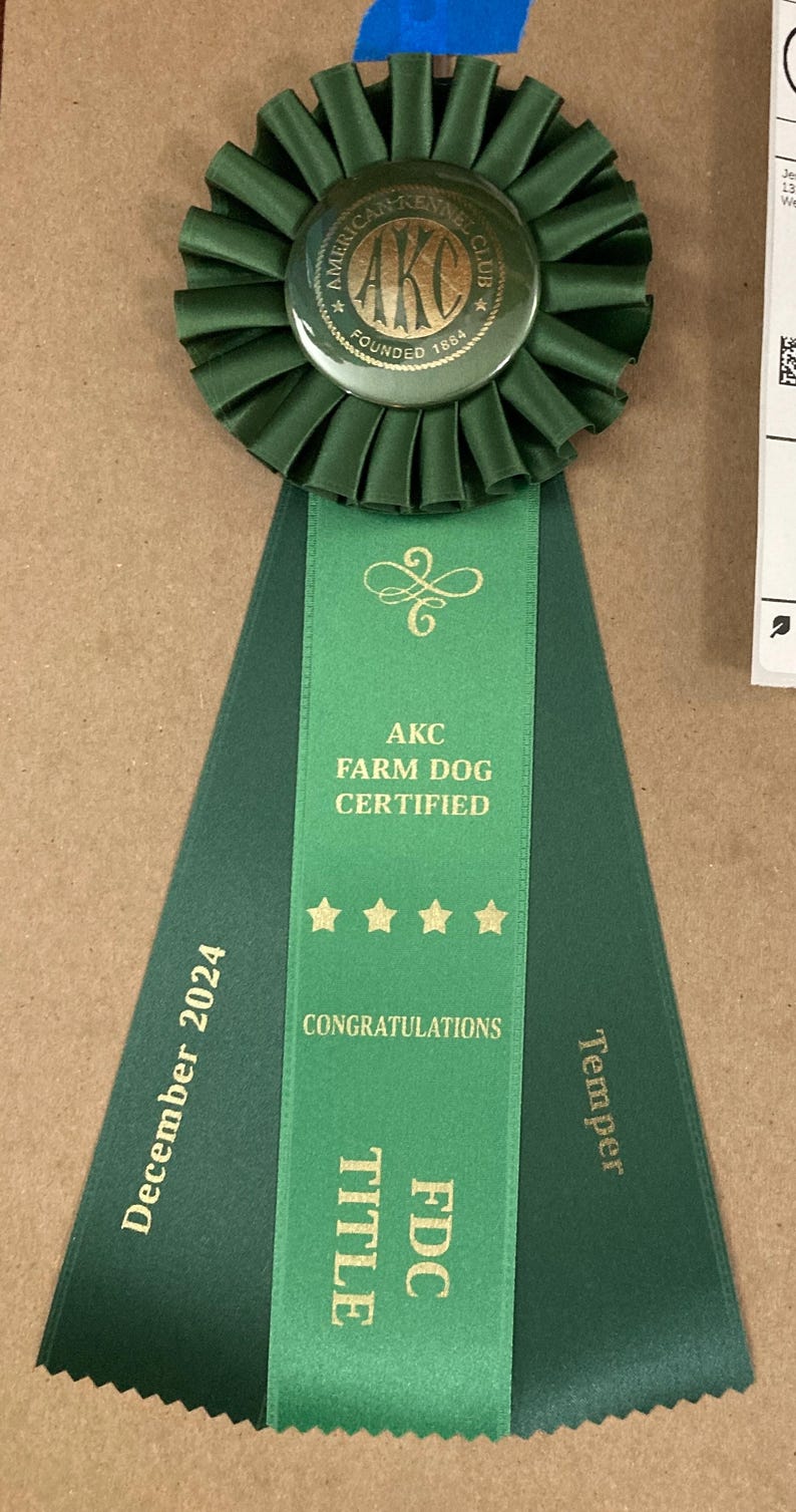 AKC Farm Dog Certified Rosette Title Ribbon - Personalized (rosette ...