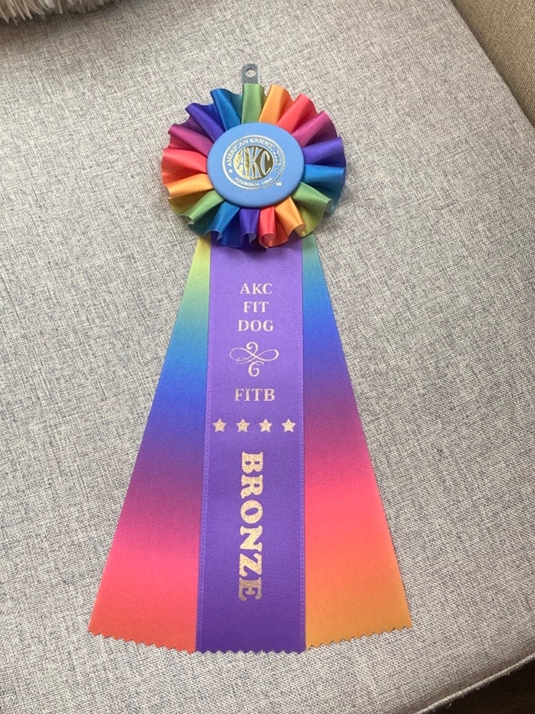 AKC Fit Dog Rosette Bronze, Silver, Gold Alternate Version With Variety ...