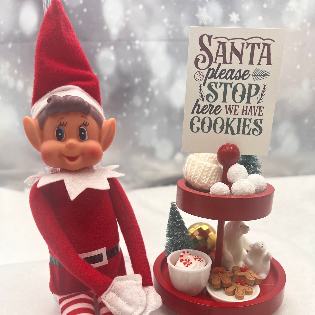 Elf Two Tiered Christmas Display. Festive Elf Decoration to Use All ...