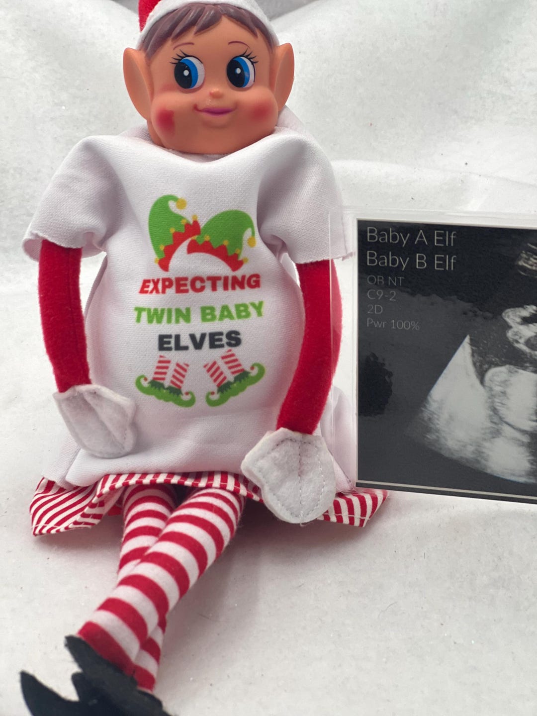 Expecting Twins Elf Outfit: Christmas Pregnancy Announcement - Etsy