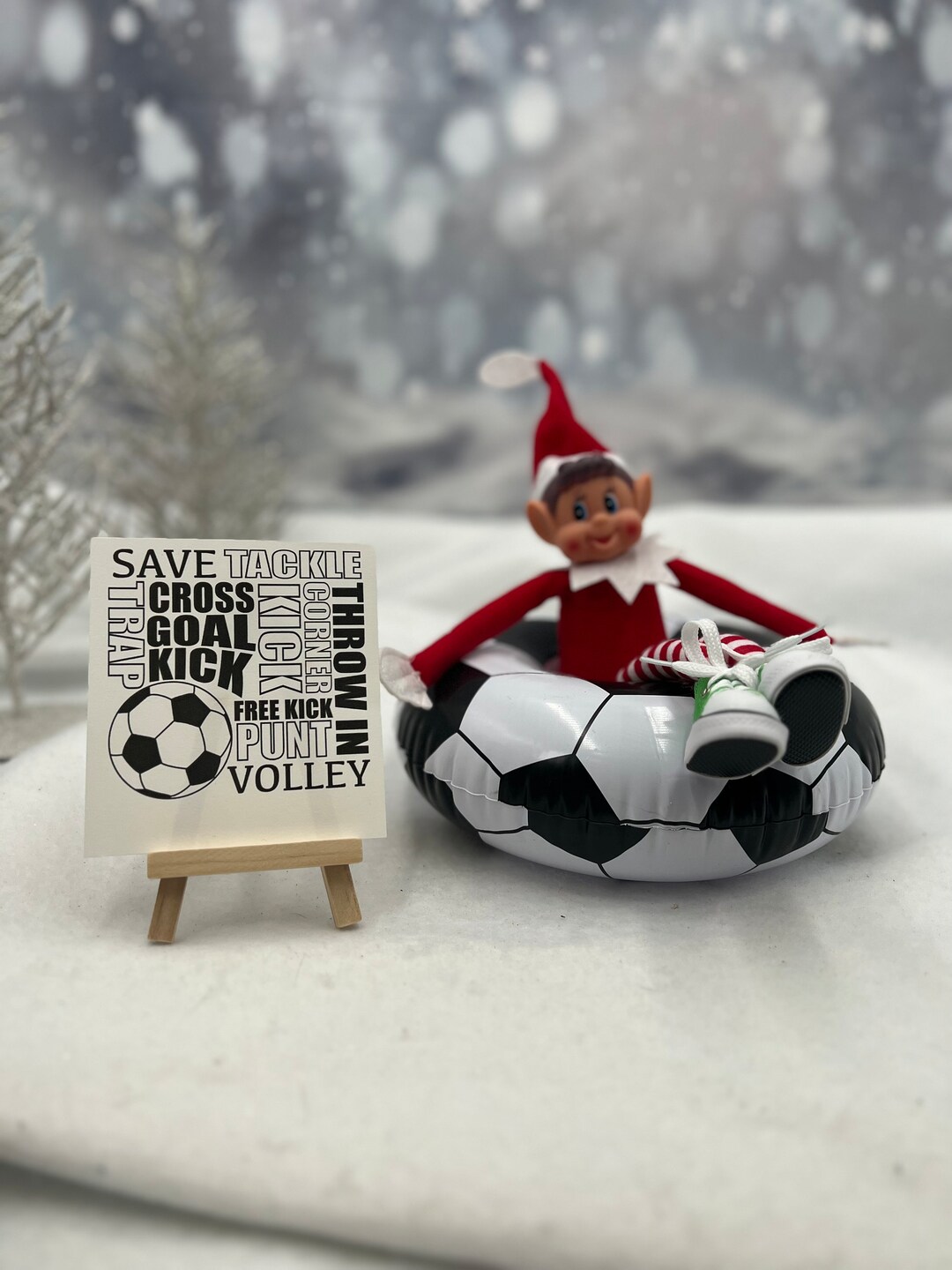 Elf Soccer Ball Float, Elf Prop, Elf Accessory, Easel Option Available ...
