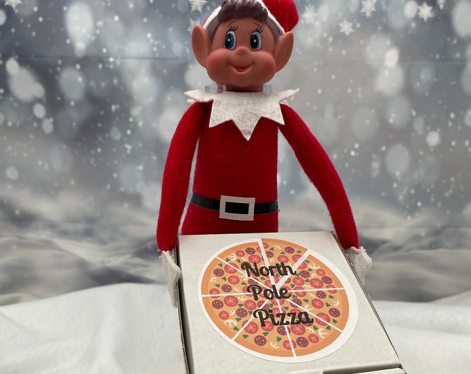 Pizza Night With Elf Cute Box With pizza Sticker - Etsy