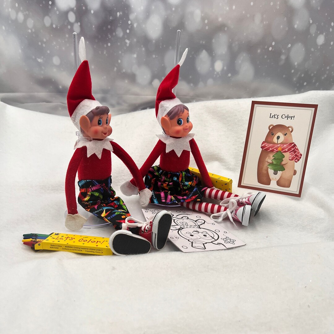Elf Coloring Activity With DIY Color Puzzle and Crayons, and Skirt or ...