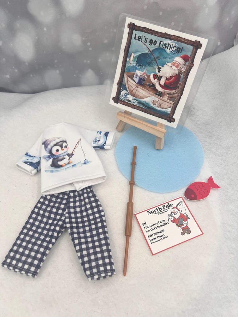 Elf Fishing Prop Set: Santa's License, Felt Pond - Etsy
