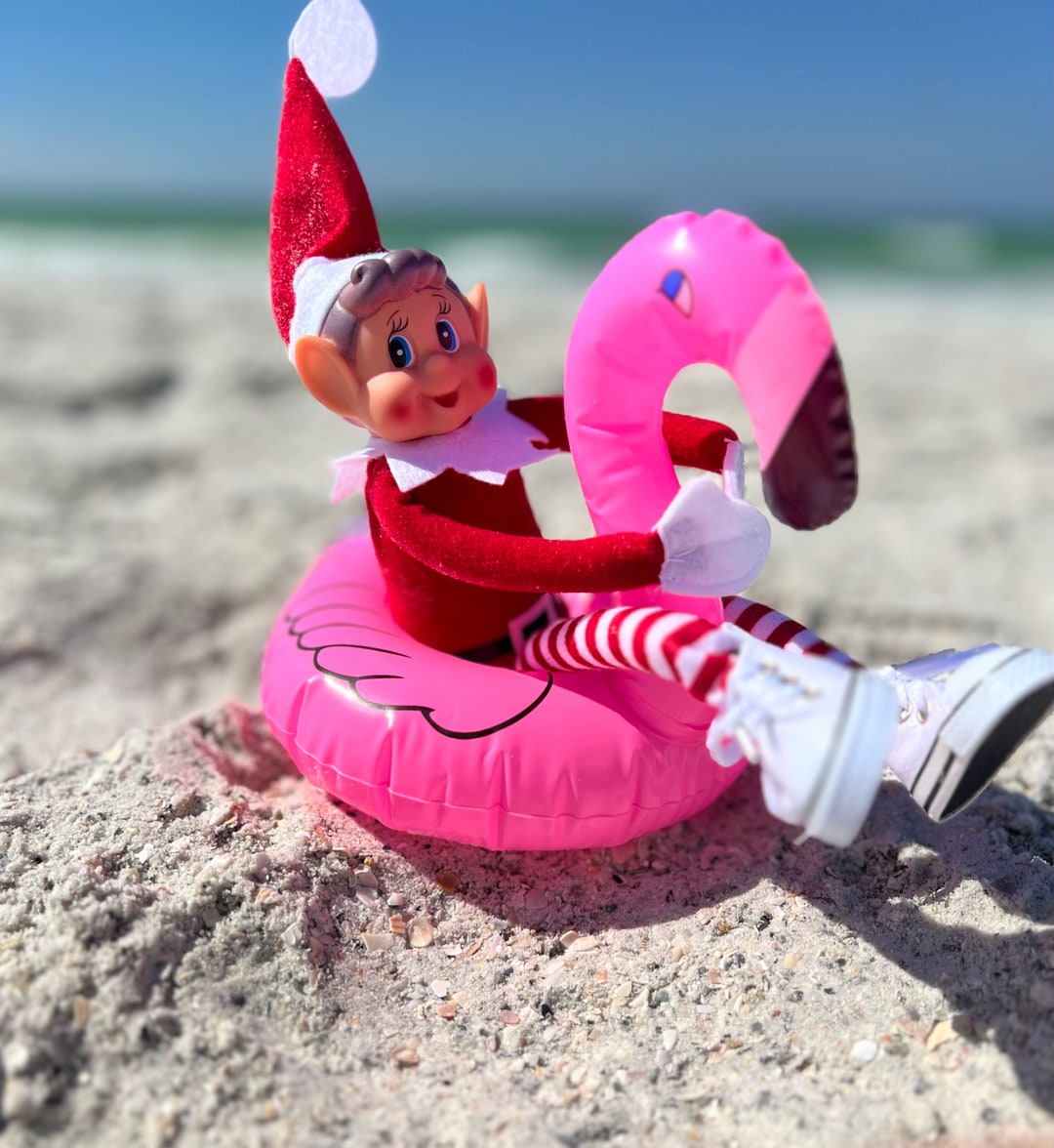 Elf Flamingo Float: Doll Accessory With Sign - Etsy