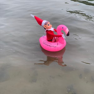 Elf Flamingo Float: Doll Accessory With Sign - Etsy