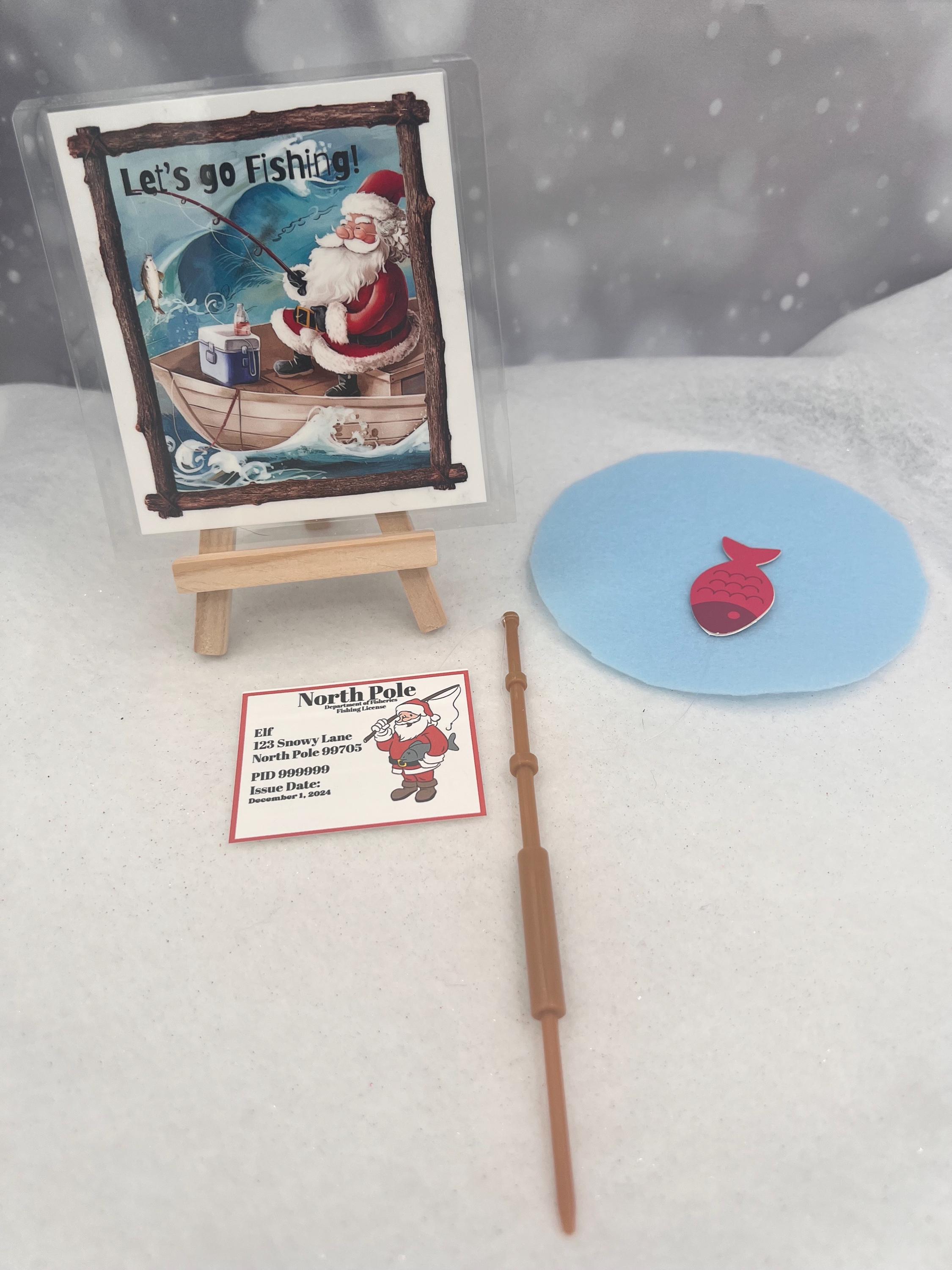 Elf Fishing Prop Set: Santa's License, Felt Pond - Etsy