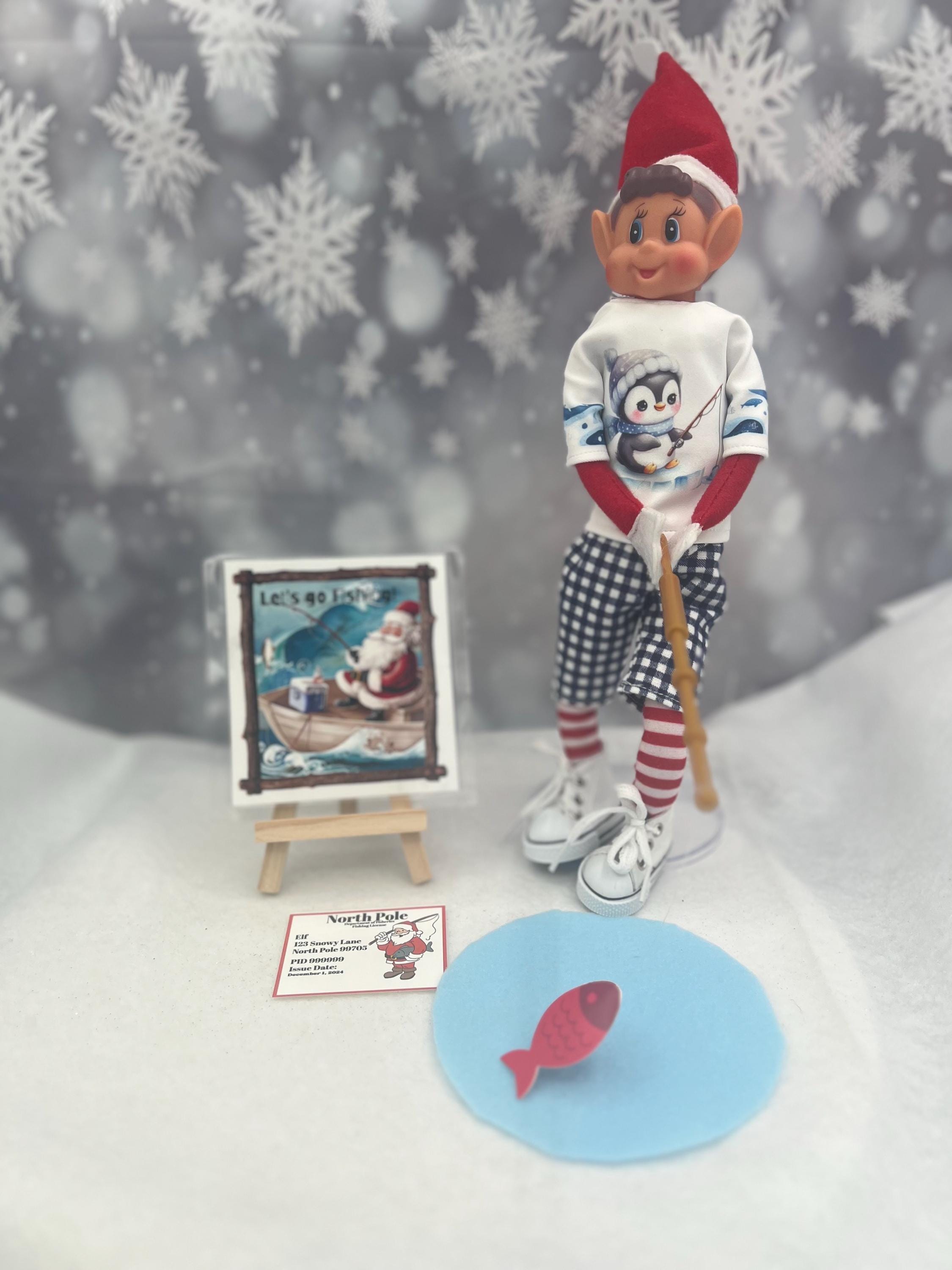 Elf Fishing Prop Set: Santa's License, Felt Pond - Etsy