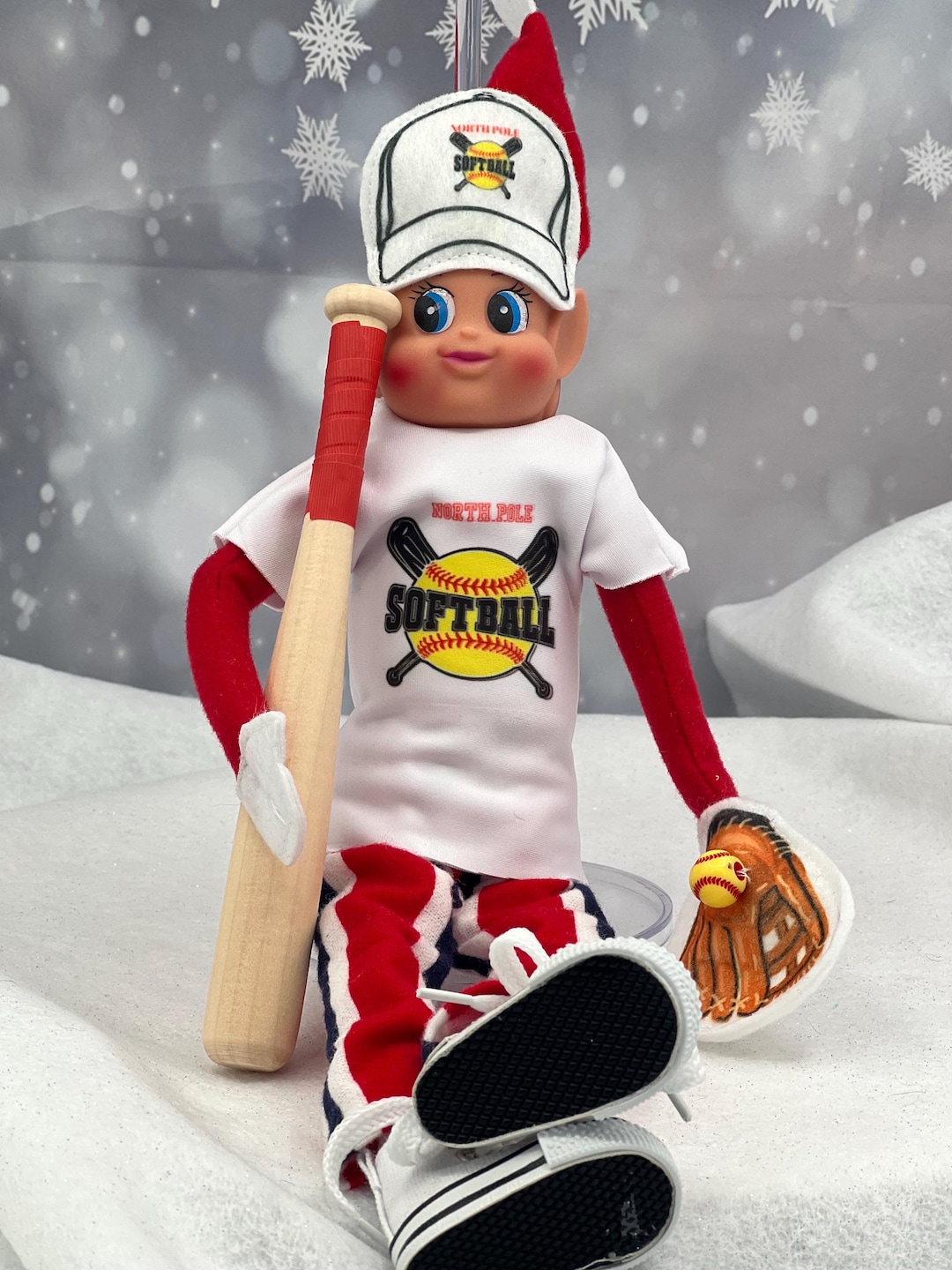 Softball Set for Elf! Elf Clothes, Sport Props, Christmas Decoration - Etsy