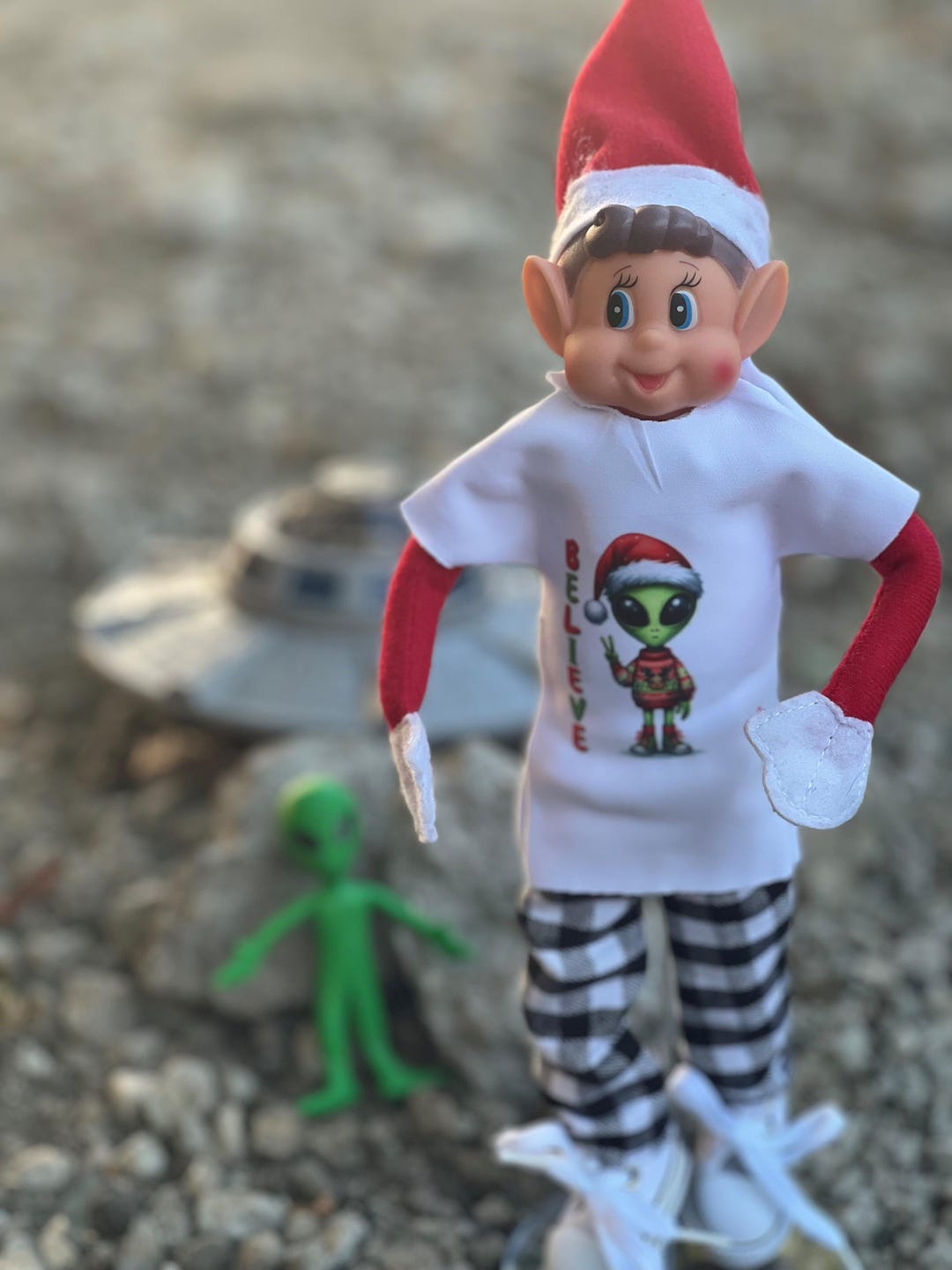 Elf Alien Set for This Season Cute and Funny Posable Alien With Buffalo ...