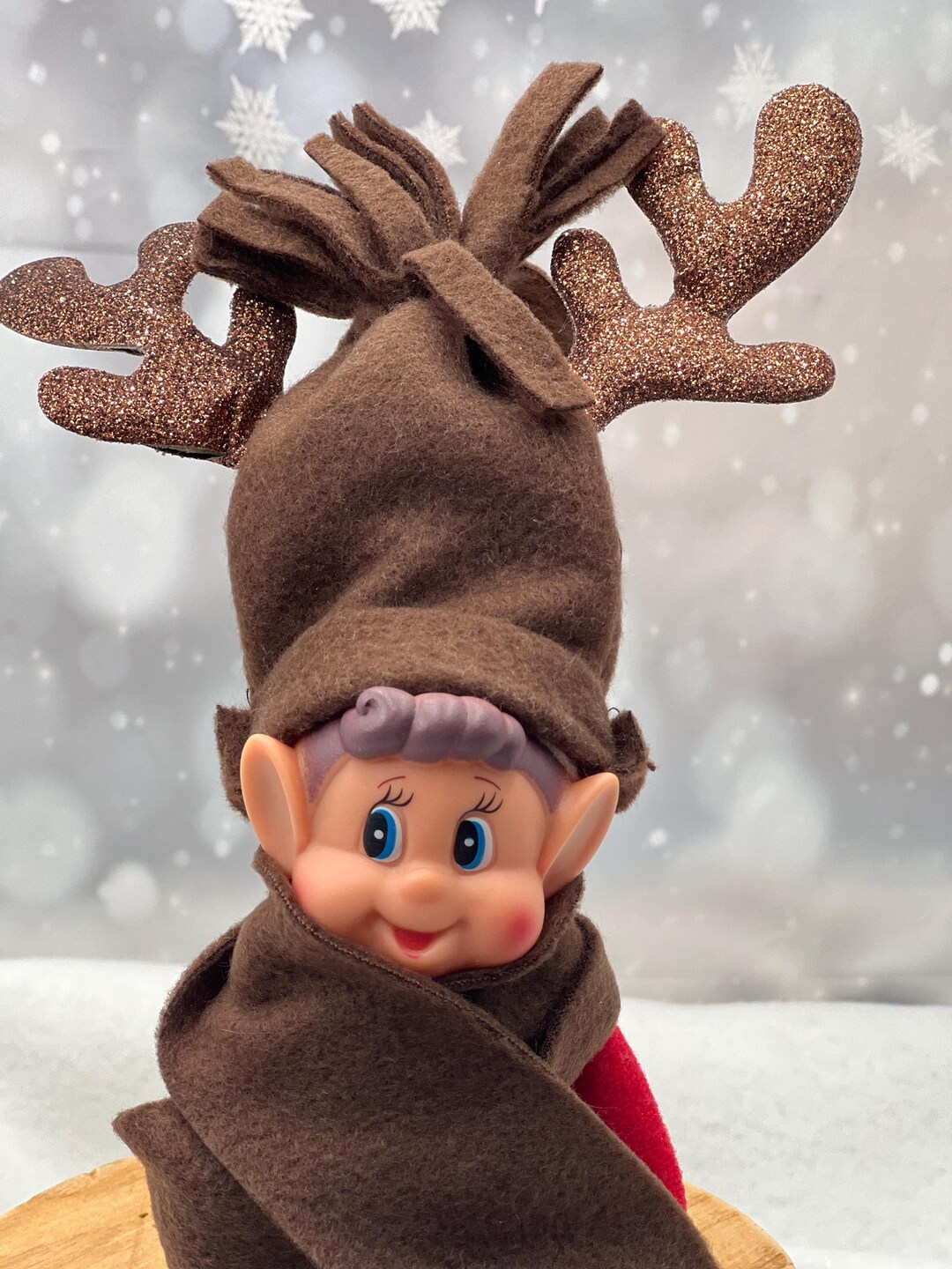 Fleece Elf Hat and Scarf Set - Reindeer, Chick, Cat, Bear, Snowman ...