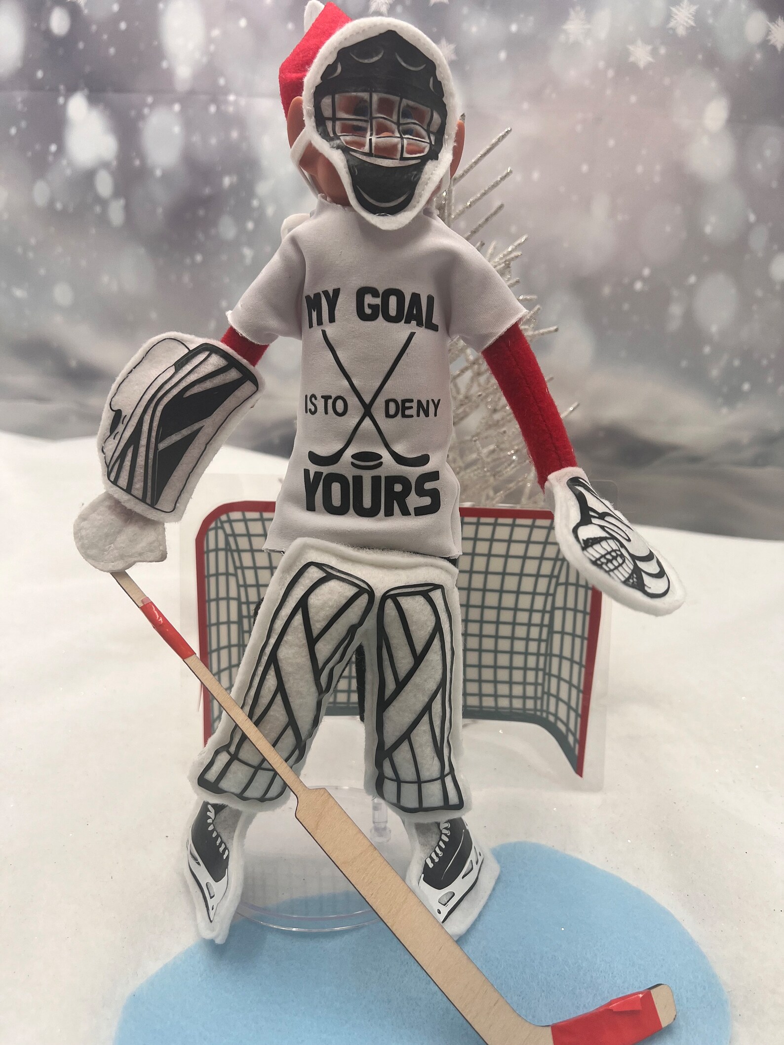 Elf Hockey Net: Laminated Cardstock Goal With Stand - Etsy