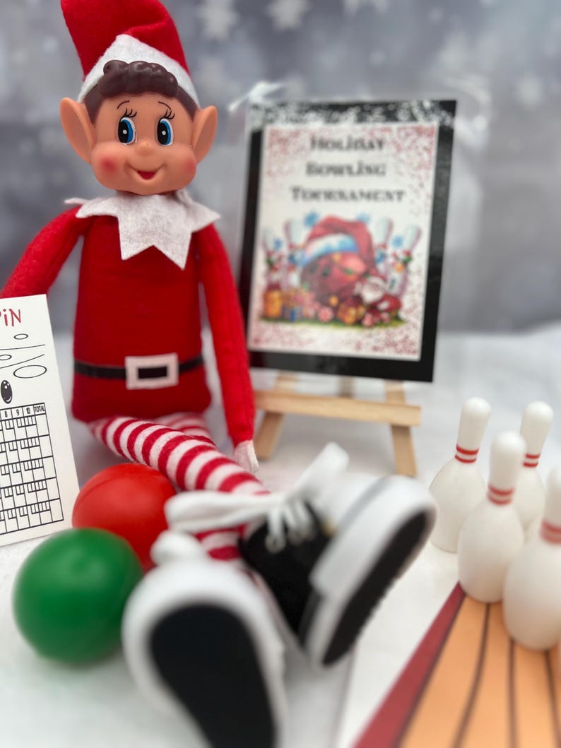 Elf Bowling Set, Easy Elf Ideas, Holiday Decorations for Kids - Etsy
