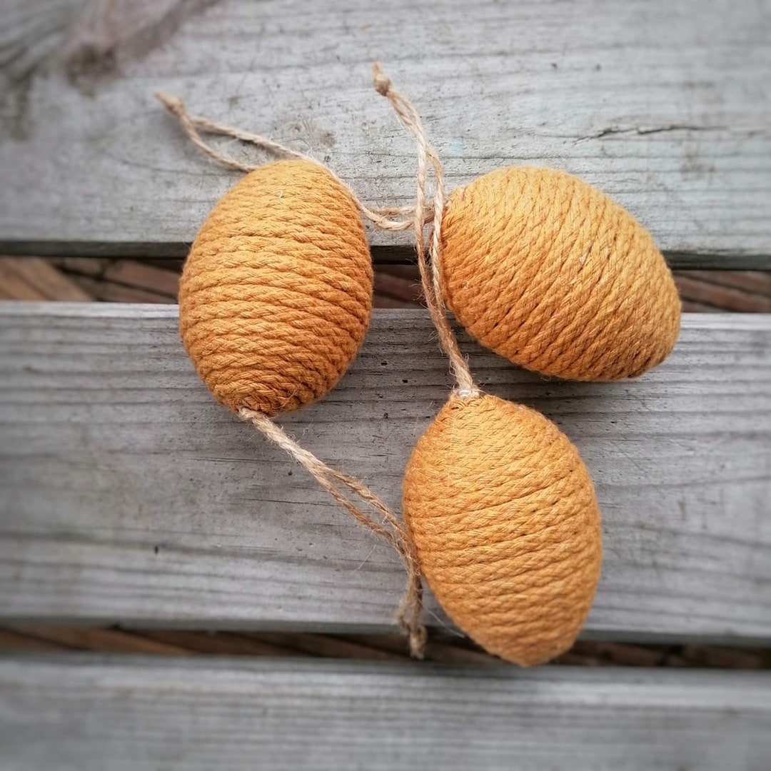 Macrame Easter Eggs, Easter Decoration for Hanging, Mustard Yellow - Etsy