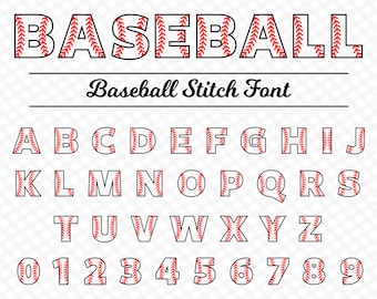 Baseball Font Varsity Font Baseball Font With Stitches Baseball Letters ...