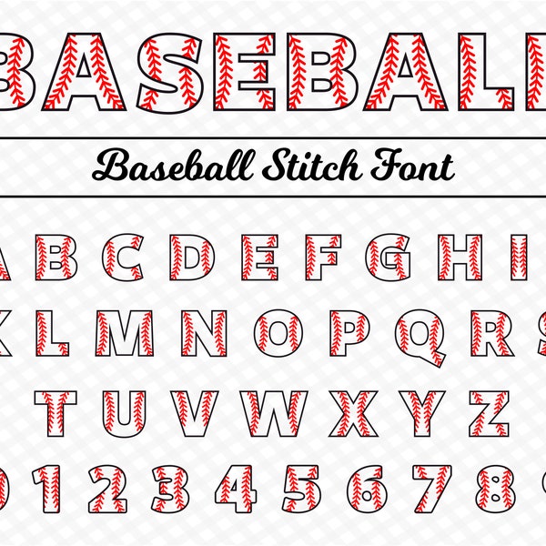 Baseball Stitch Font - Etsy