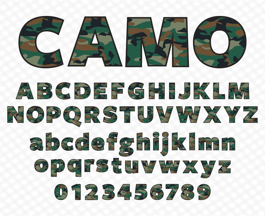 Camouflage Font Camouflage Letters Font Army Font Military Font Camo ...