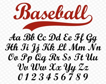 Baseball Font With Tails Baseball Script Baseball Font Baseball Cursive ...