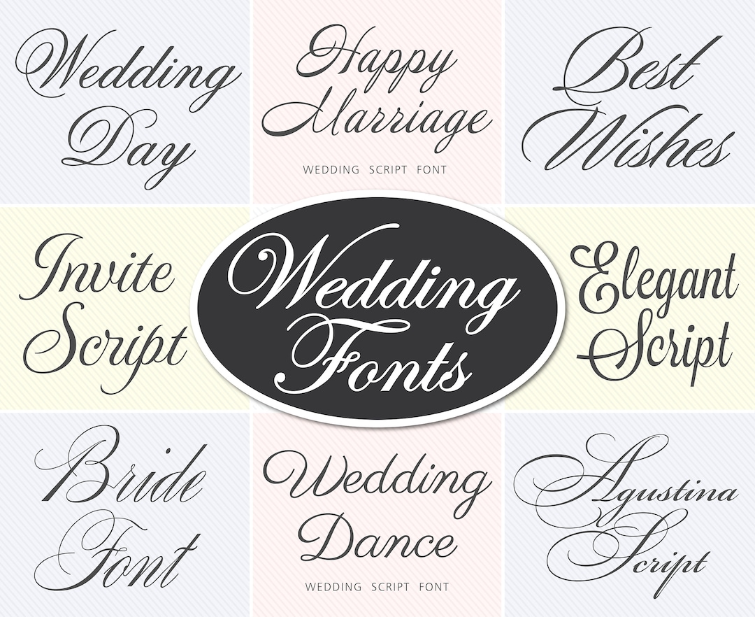 Wedding Fonts Bundle Cursive Fonts Bundle Wedding Cursive Font Invate ...