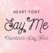 Heart Font Valentine's Day Font Valentine Font Wedding Font Heart Font ...