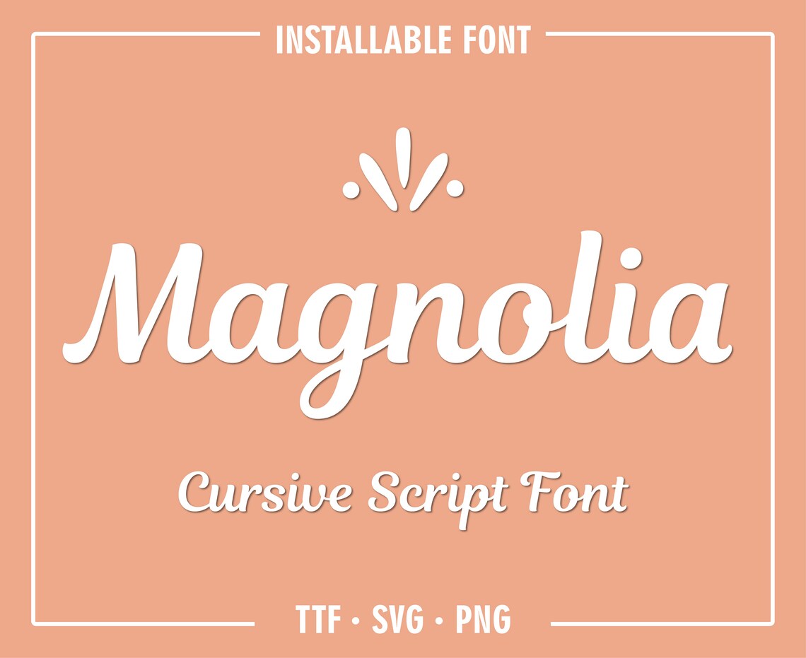 Magnolia Font Wedding Font Cursive Font Magnolia Script Font - Etsy