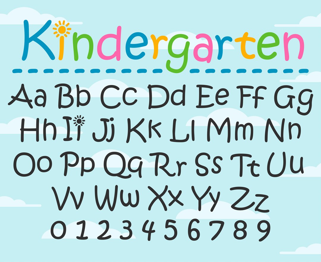 Kindergarten Font Ttf Svg Kids Font Kindergarten Teacher Svg Kids ...