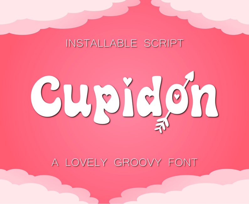 Cupidon Font Valentine's Day Font Bubbly Font Valentine Font Heart Font ...