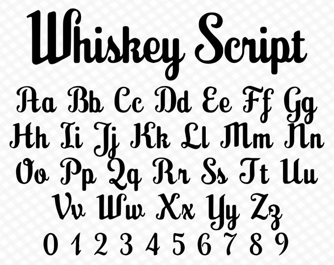 Cursive Font Whiskey Font Cursive Letters Svg Bourbon Font Scotch Font ...
