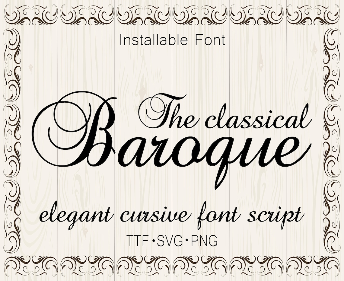 Baroque Font Ttf Svg Files Cursive Font Wedding Font Calligraphy Font ...