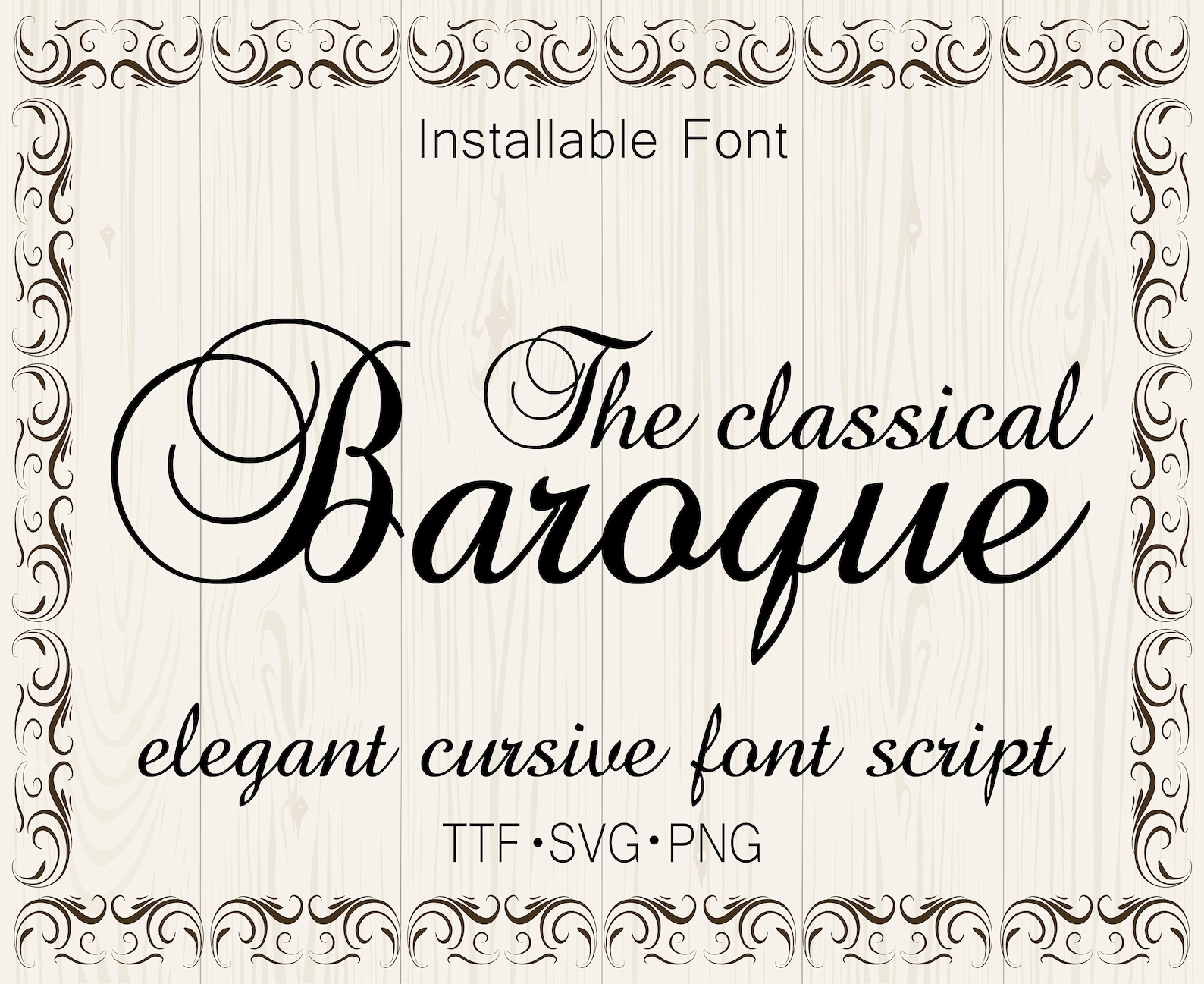 Baroque Font Ttf Svg Files Cursive Font Wedding Font Calligraphy Font ...