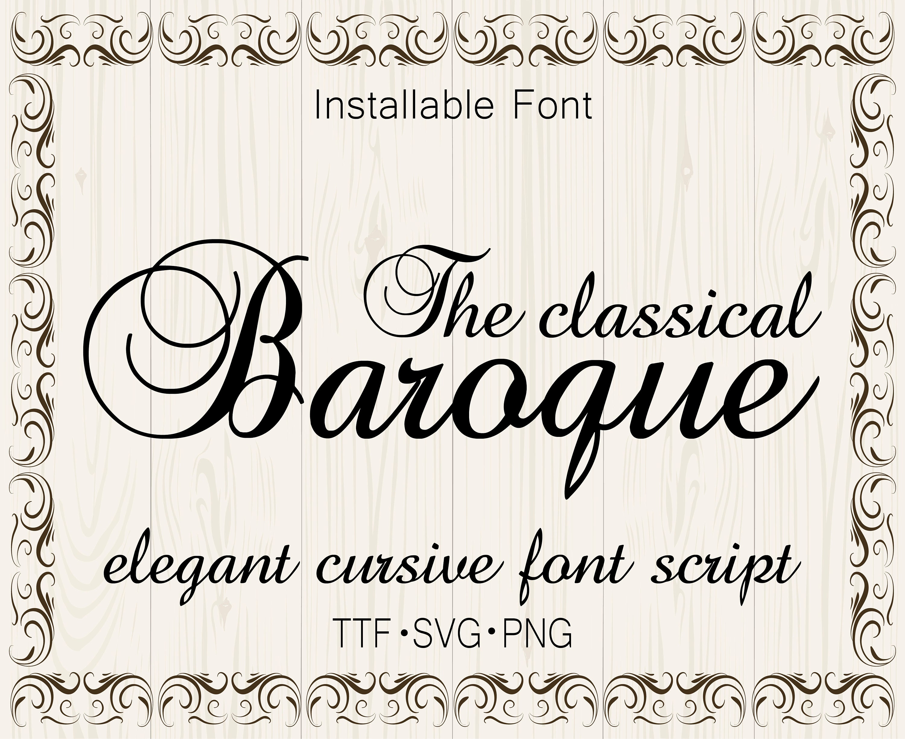 Baroque Font Ttf Svg Files Cursive Font Wedding Font - Etsy Finland