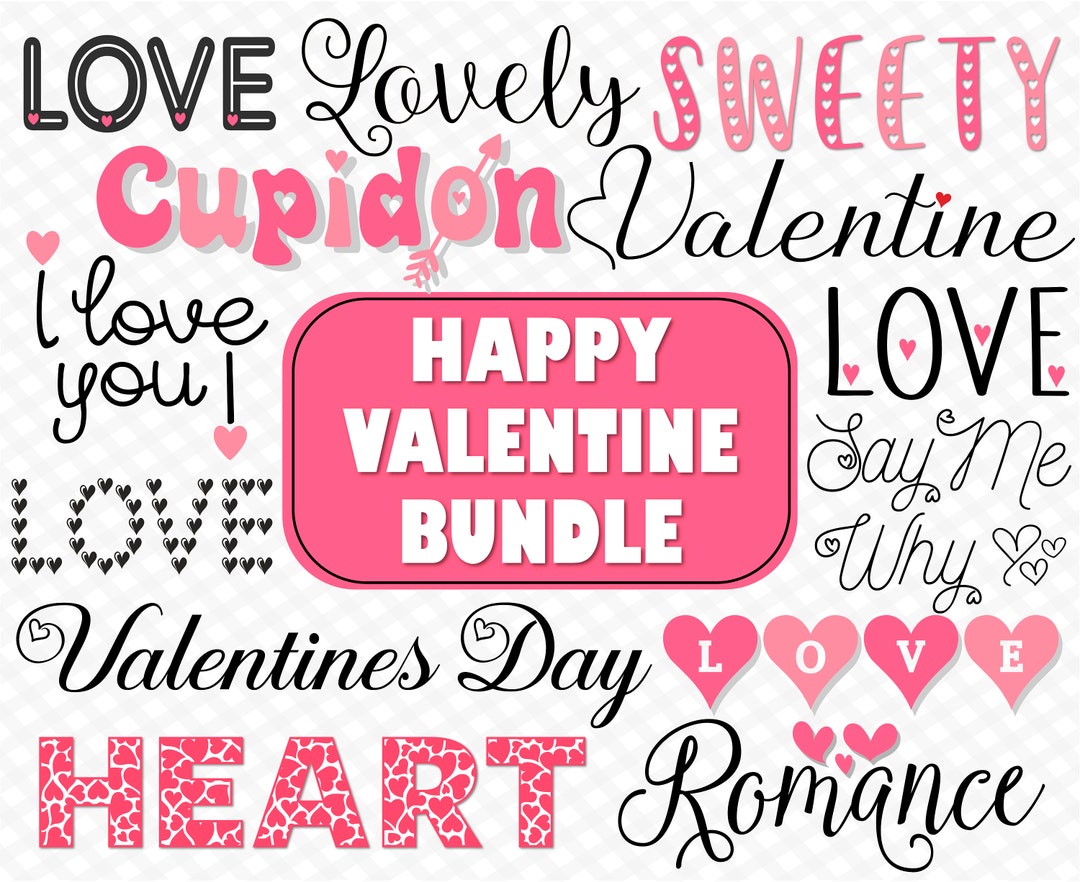 Valentine's Day Fonts Bundle Love Font Heart Font Romantice Font ...