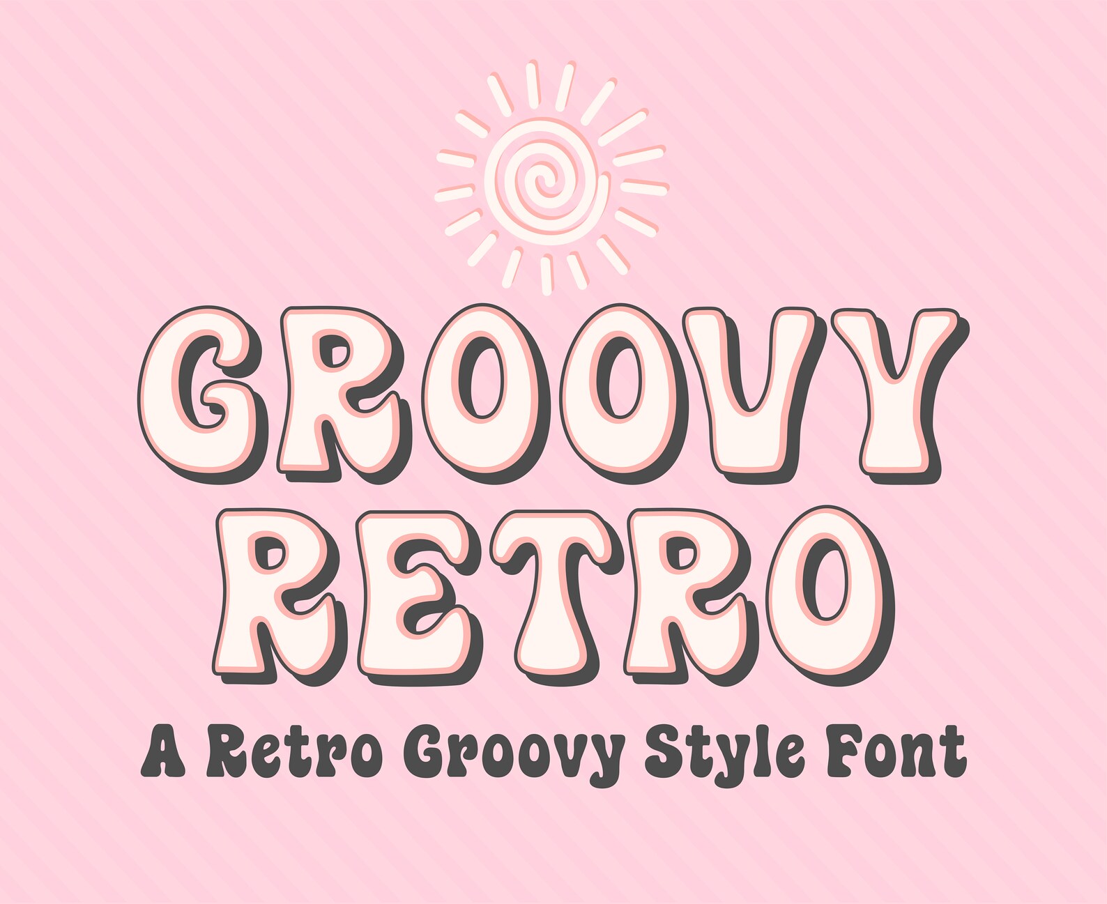 Groovy Font Layred Retro Groovy Font With Shadow Retro Font - Etsy