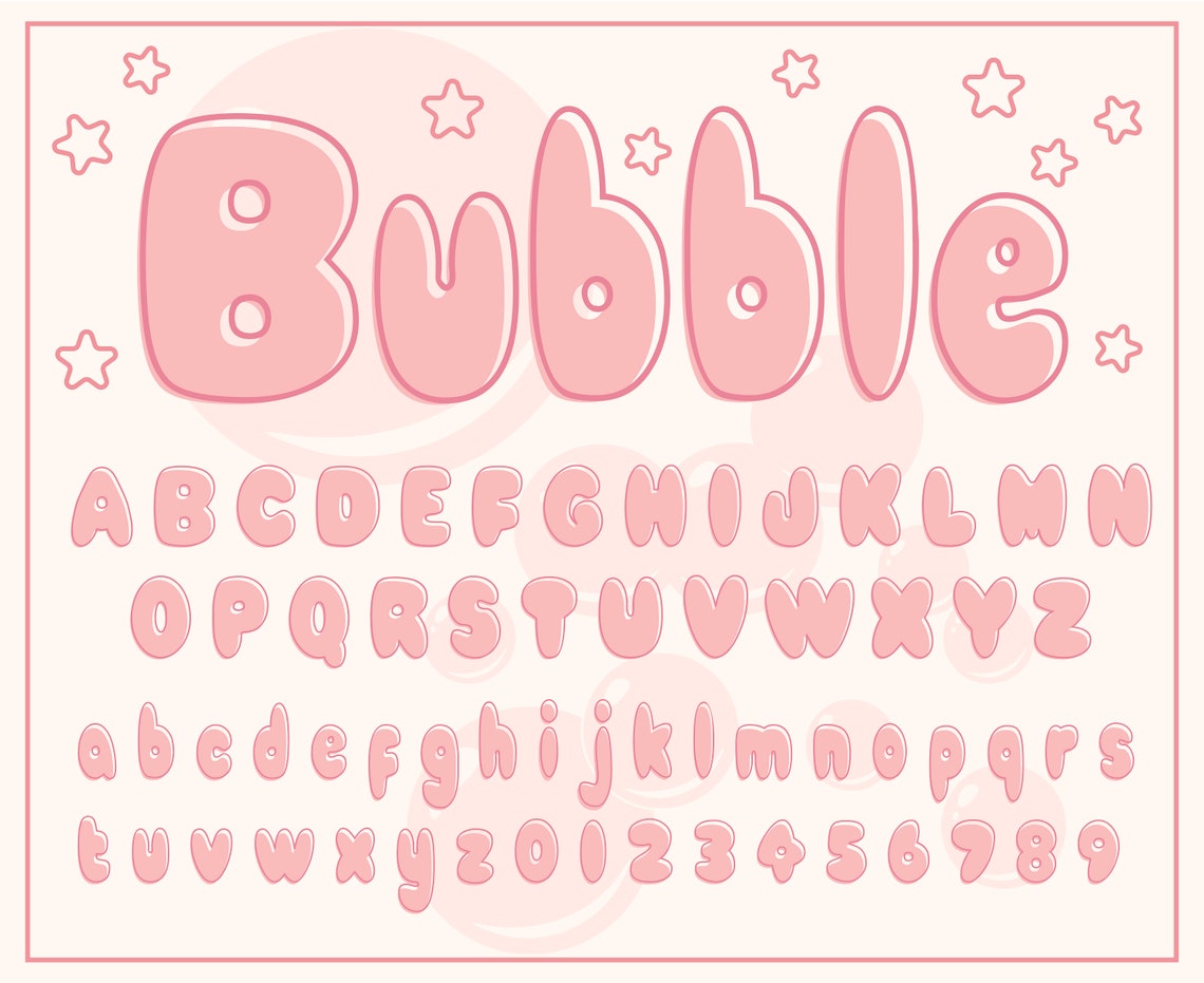 Bubbly Schriftart TTF SVG Bubbly Letters Schriftart Graffiti Bubble ...