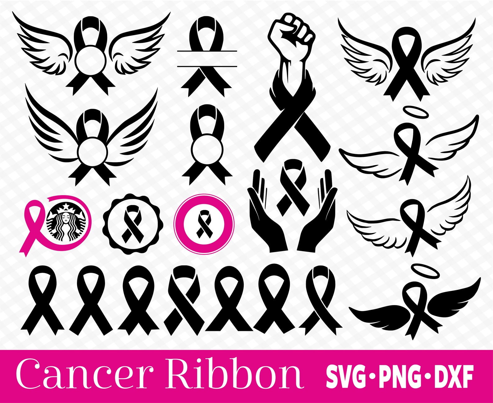 Cancer Ribbon Svg Breast Cancer Ribbon Svg Pink Ribbon Svg - Etsy