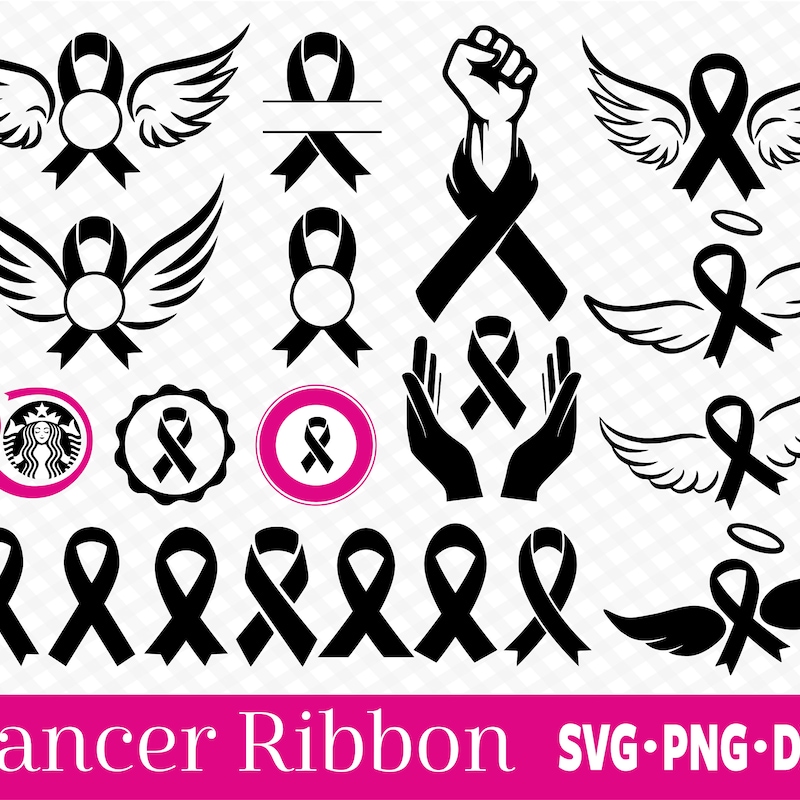 Cancer Ribbon Svg - Etsy