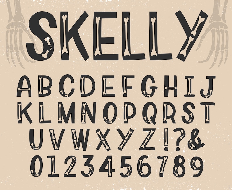 Bones Font Skeleton Font Skull Font Halloween Font Scary Font Spooky ...