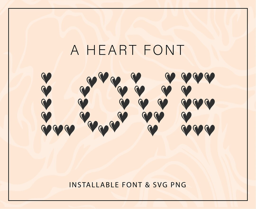 Heart Font Valentine's Day Font Valentine Font Wedding Font Heart Font ...