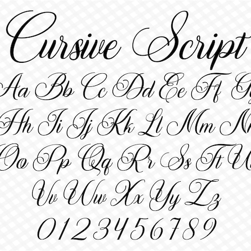 Cursive Letters Font Wedding Font Cursive Font Cursive Script - Etsy ...