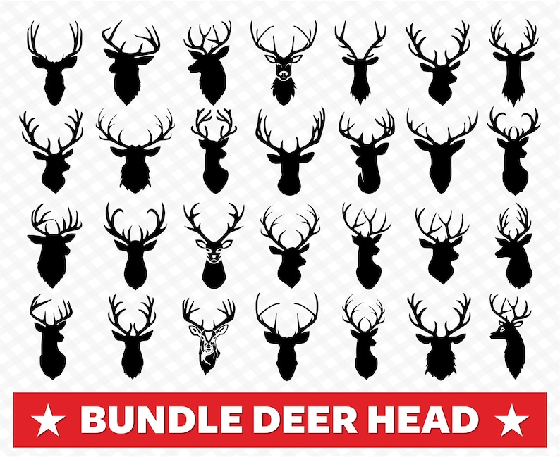 Deer Head Svg Deer Face Svg Christmas Deer Svg Deer Hunting - Etsy