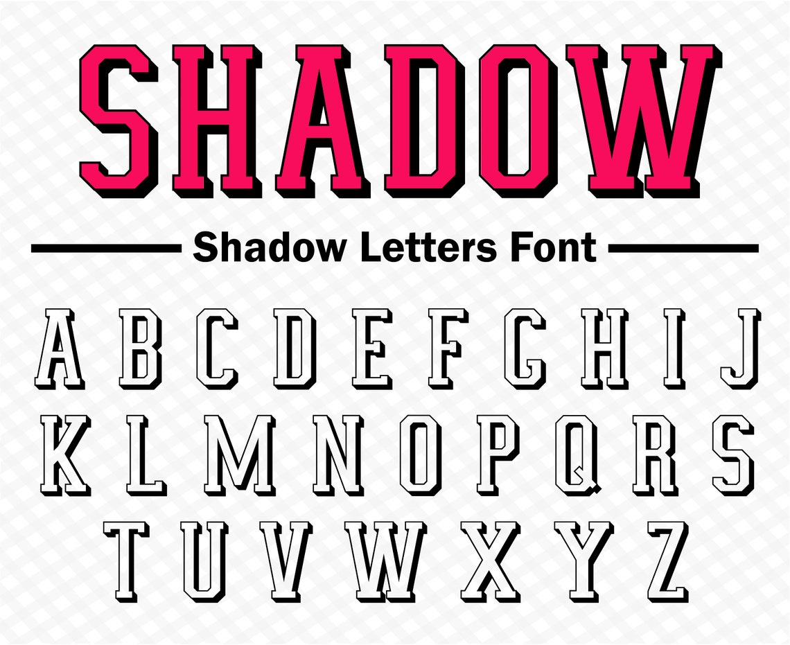 Shadow Font Shadow Letters Font Block Shadow Font Shadow Font - Etsy