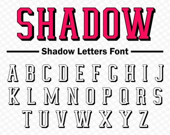 Shadow Font Ttf Svg Files Shadow Letters Font Block Shadow Font Shadow Script Font With Outline ...
