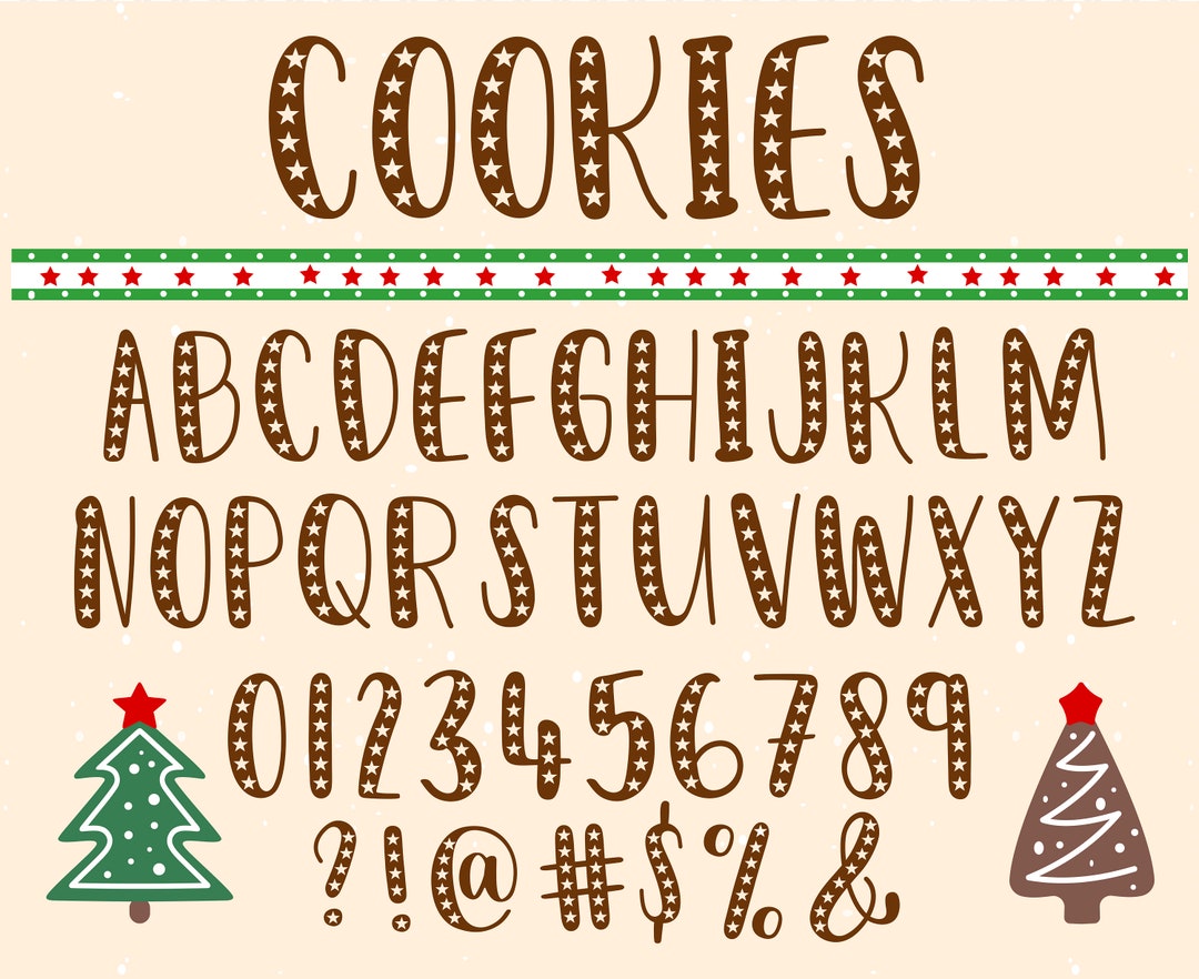 Christmas Font Christmas Cookies Font Cookie Letters Font Cookie Font ...