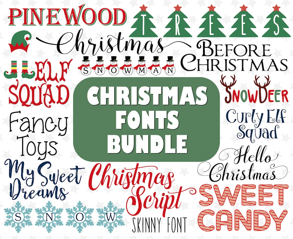 Bundle Christmas Fonts TTF SVG PNG Christmas Fonts for Cricut - Etsy
