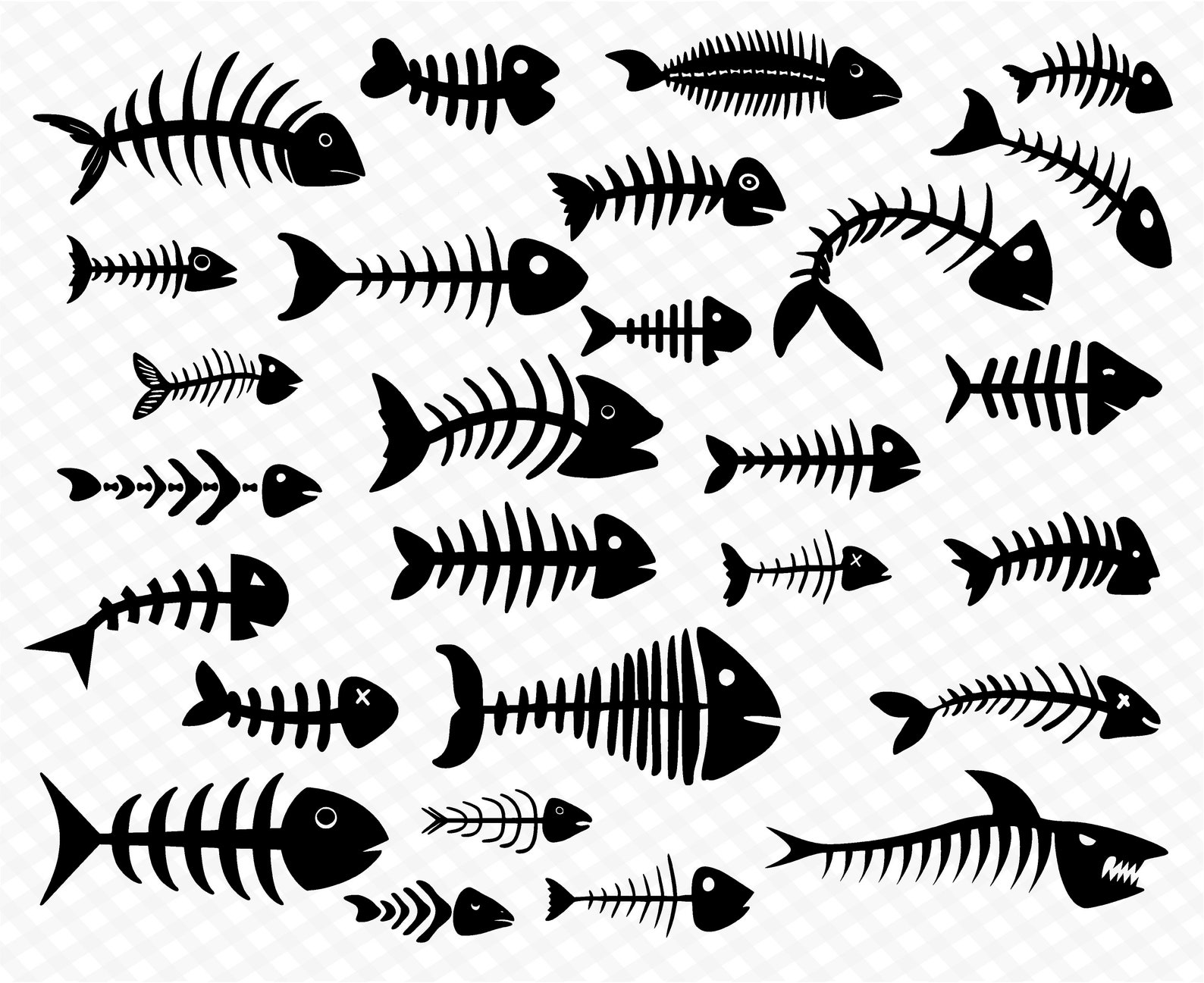 Fish Skeleton Svg Fish Skull Svg Fish Bone Svg Fish Svg Fishing Cricut ...
