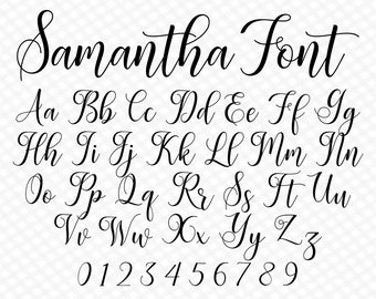 Cursive Font Samantha Font Wedding Font Cursive Letters Font Invite ...