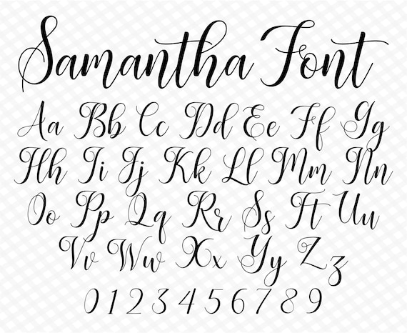 Cursive Font Samantha Font Invite Font Wedding Script Wedding - Etsy