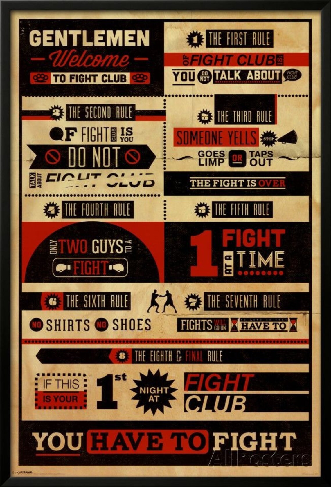 Fight Club Rules Poster - Etsy
